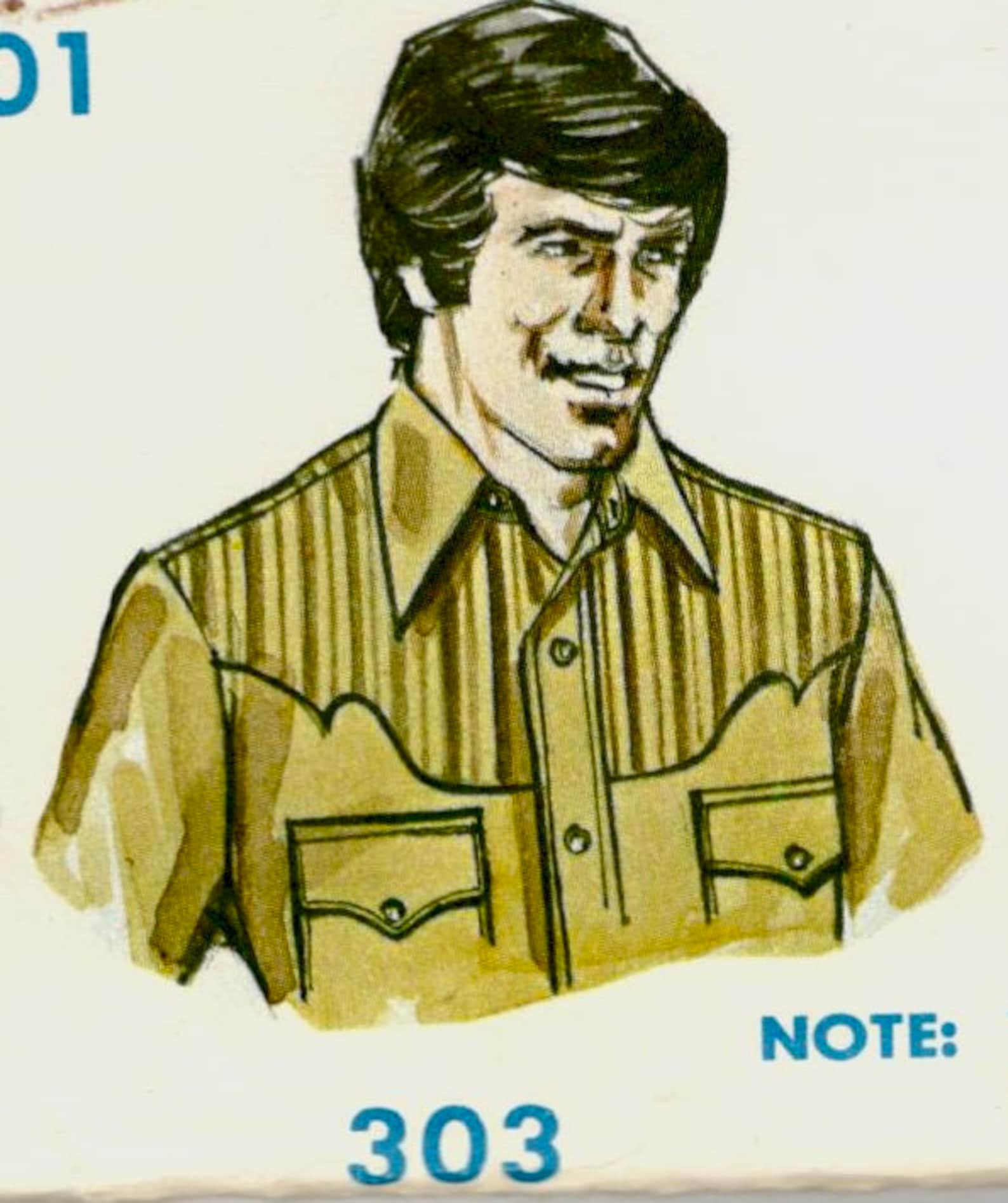 Authentic 304 Mens Western Shirt YOKE Pattern Shaped Yoke Adult 1970s ...