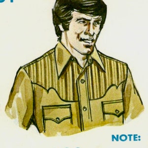 Authentic 304 Mens Western Shirt YOKE Pattern Shaped Yoke Adult 1970s ...