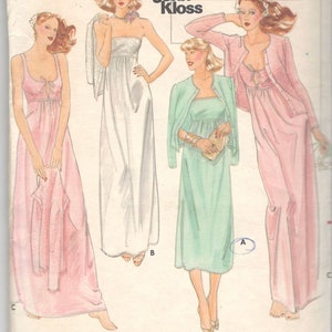 1970s Butterick 5703 Misses Empire Nightgown Strapless Evening Dress ...