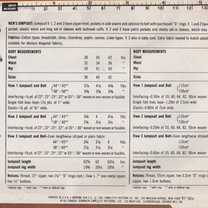 Simplicity 9925 Zip Front Overalls Jumpsuit Pattern Stand up Collar ...