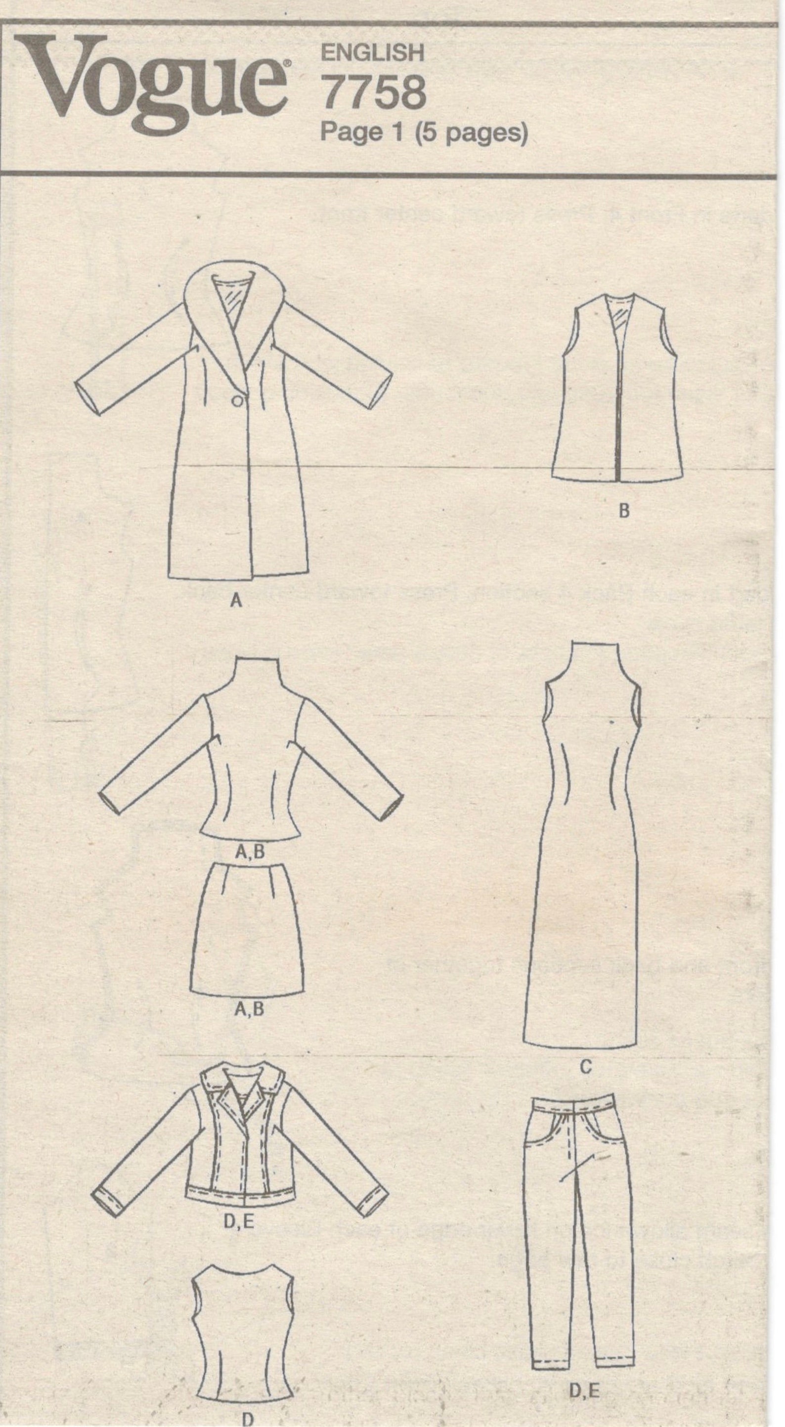 Vogue 7758 1 1/2 Inch Barbie Urban Chic Doll Clothes Pattern - Etsy