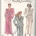 Simplicity 7186 1980s Misses V Neck Wrap Robe Pattern Collar Options ...