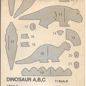 Butterick 5753 455 1980s DINOSAURS Pattern Triceratops - Etsy
