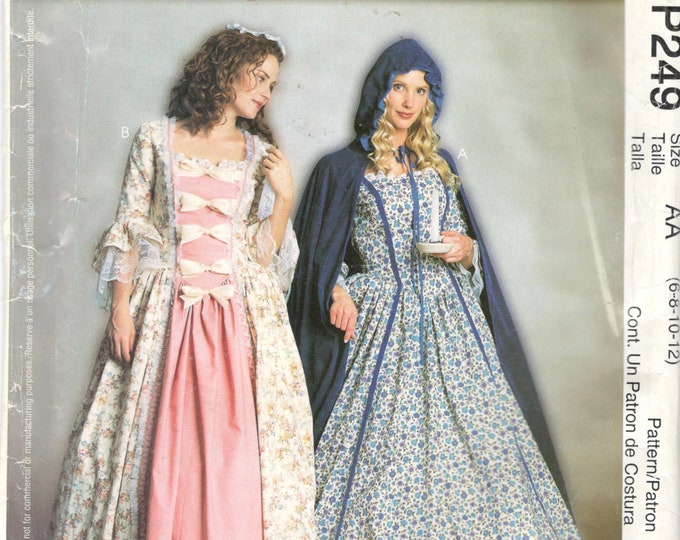 Mccalls 3289 P249 Misses Colonial Costume Pattern Princess Seam Dress ...