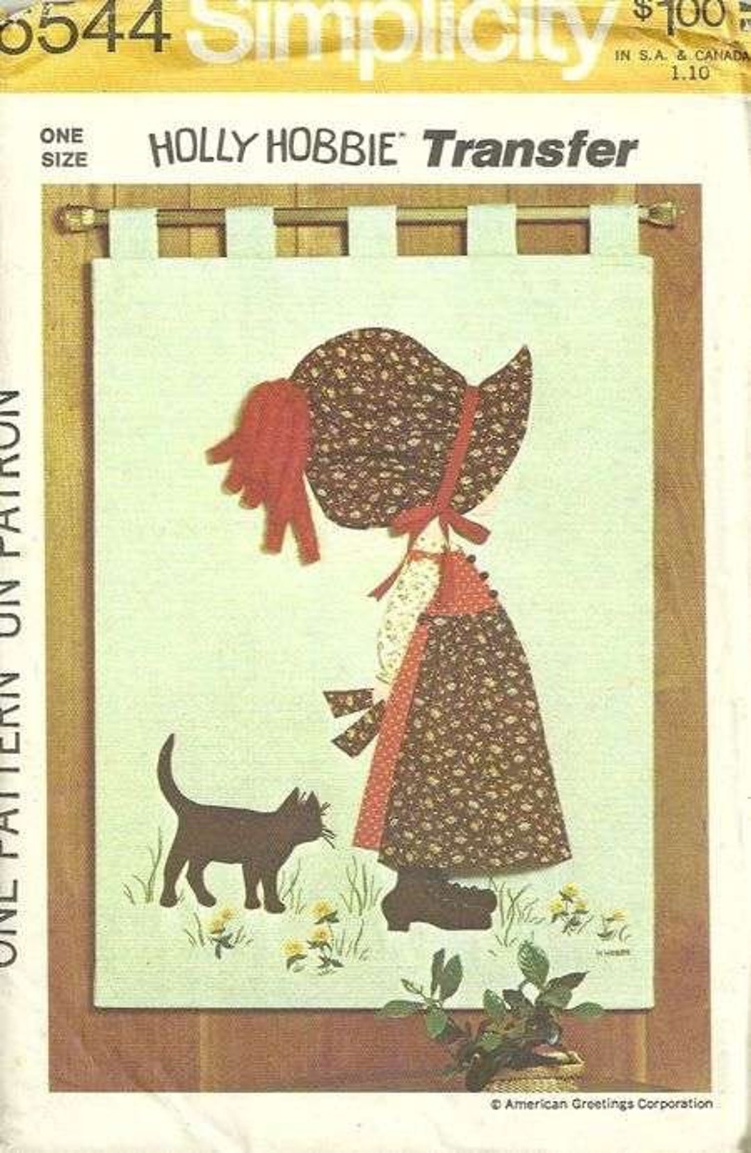 Simplicity 6544 1970s Holly Hobbie Wallhanging Pattern 26" X 35 ...
