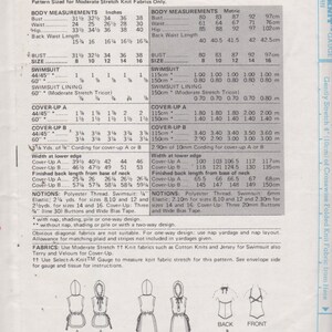 Butterick 6097 1980s John Kloss Misses Halter Swimsuit and Hooded Cover ...