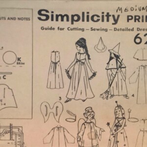 Simplicity 6201 Childs 1960s Costume Pattern Good Fairy Wicked Witch ...