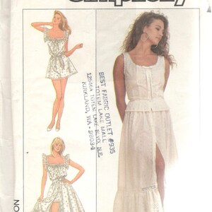Simplicity 8660 1980s Misses Romantic Camisole Skirt and Teddy - Etsy