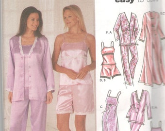 Simplicity 9202 Misses Nightgown Pajamas Pattern Easy Womens Sewing ...