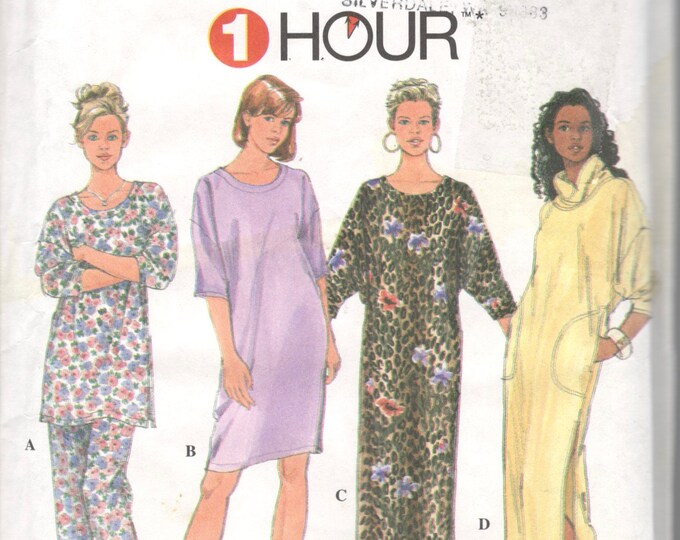 Simplicity 7940 1 Hour Womens Pajamas Pullover Nightshirt and Lounge ...