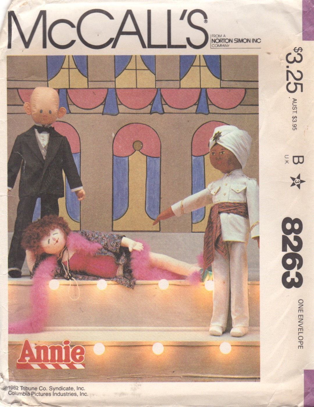 1980s Mccalls 8263 40" Little Orphan Annie Dolls and Costumes Pattern ...