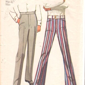 Simplicity 9736 1970s Mens Trousers Pants and Jean Cut Bell Bottom ...