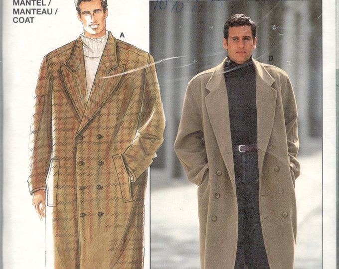 Vogue 2613 Mens Lined Coat Pattern Jacket Overcoat Formal Casual Adult ...