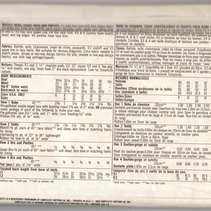 Simplicity 8975 1980s Misses Lingerie Robe Midriff Teddy Bras and ...