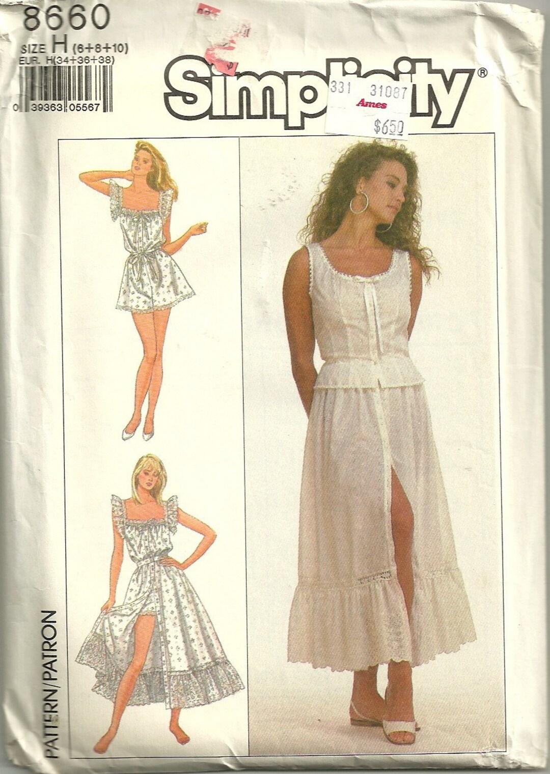 Simplicity 8660 1980s Misses Romantic Camisole Skirt and Teddy - Etsy