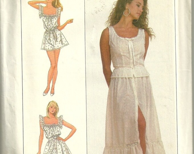 Simplicity 8660 1980s Misses Romantic Camisole Skirt and Teddy Pattern ...
