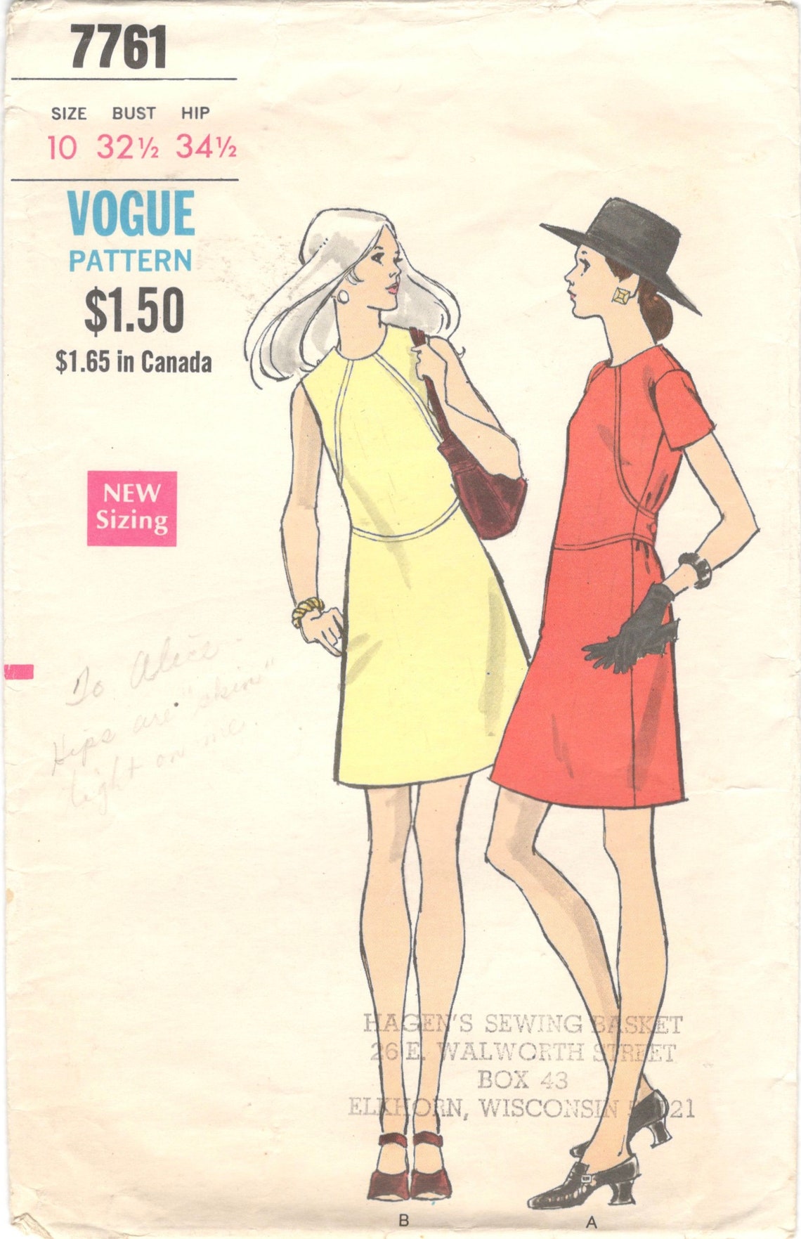 Vogue 7761 1970s Misses Mod Dress Pattern A Line Curved Seaming Jewel ...