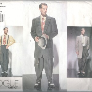 Vogue 2367 1940s Fashion ZOOT SUIT Mens Long Jacket Tapered Cuffed Pant ...