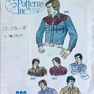 Authentic 304 Mens Western Shirt YOKE Pattern Shaped Yoke Adult 1970s ...