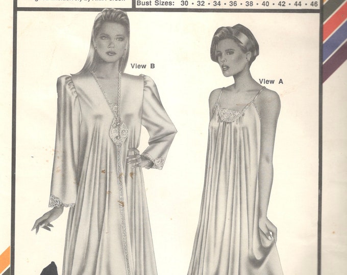 Simplicity 9928 Nightgown and Robe Pattern Victorian Style Pullover ...