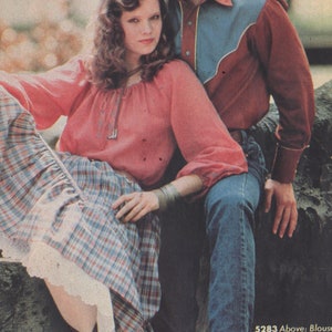 Simplicity 9886 1980s Mens WESTERN Shirt Pattern Embroidery Transfer ...