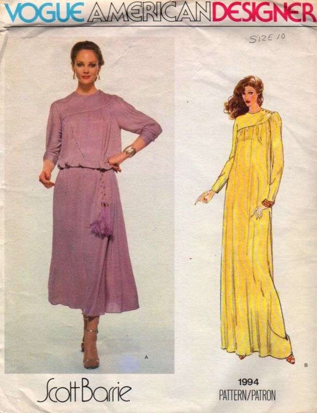 Vogue 1994 1970s Misses Loose Fitting Pullover Evening Dress Pattern ...
