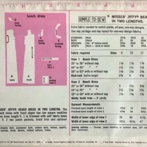 Simplicity 9632 1970s Jiffy Beach Dress Pattern Cover up Mini Maxi ...