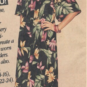 Simplicity 9844 Muu Muu Dress Pattern Womens Easy Vintage 1980s Sewing ...