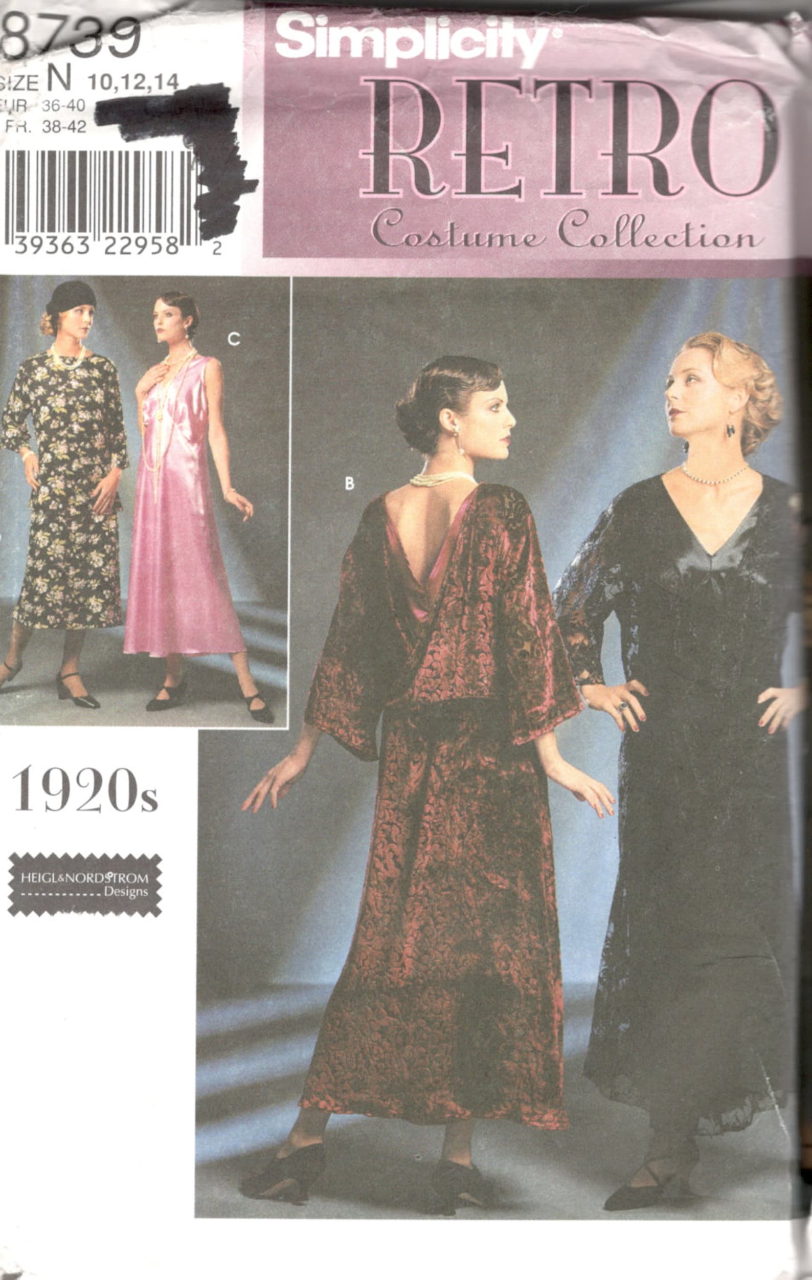 Simplicity 8739 1920s Dress Pattern Great Gatsby Downton Abbey Flapper ...