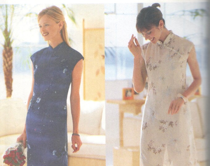 Butterick 6057 Misses Oriental Dress Sheer Slip Tapered Pants - Etsy