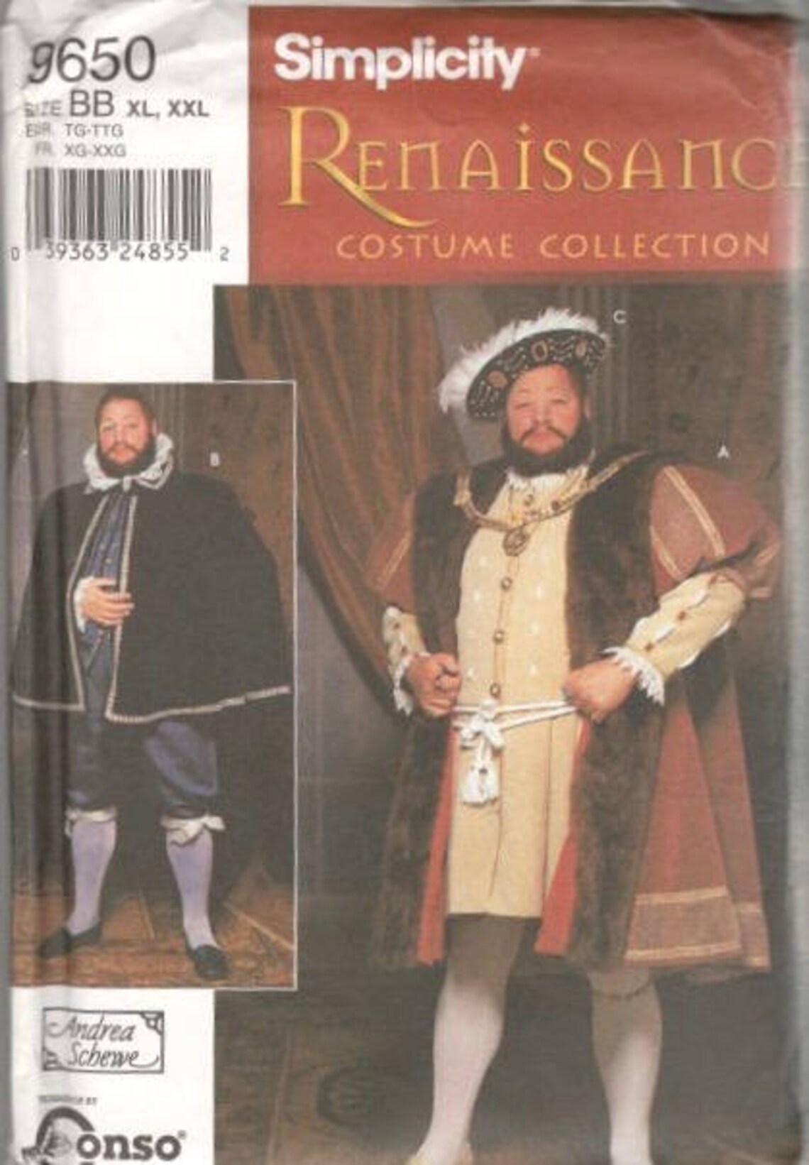 Simplicity 9650 Mens Renaissance Costume Pattern Coat Cape Hat | Etsy