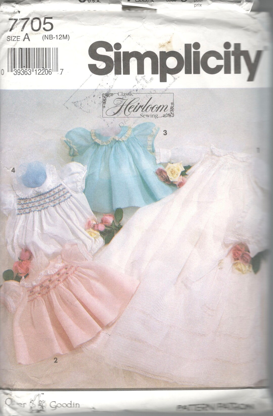 Simplicity 7705 Designer Oliver Goodin Heirloom Christening Gown Dress ...