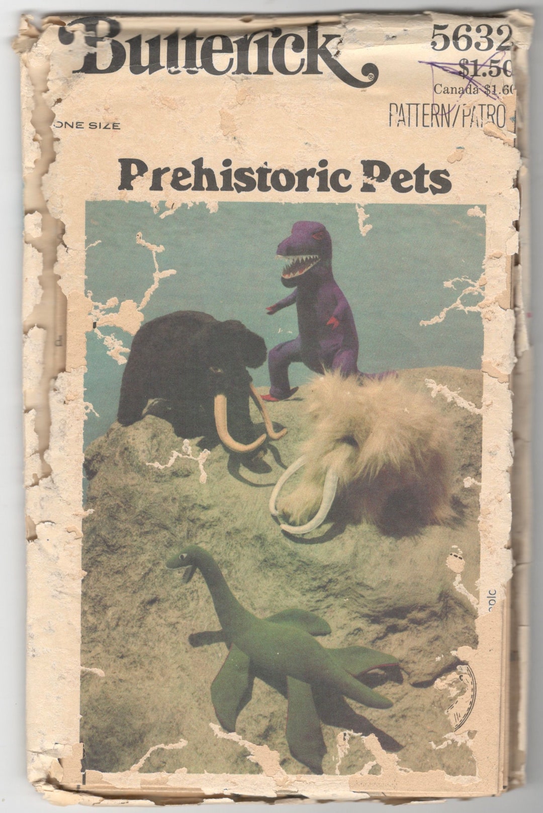 Butterick 5632 Dinosaurs Pattern 10 20 Inch Soft Sculpture - Etsy