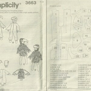 Simplicity 3663 Toddlers Boys Girls Toucan Costume Pattern Tropical ...