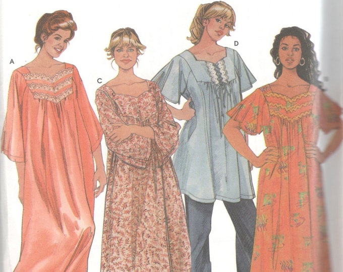 Kwik Sew 3747 Misses Nightgown Pattern Sccop Neck or Peter Pan Collar ...