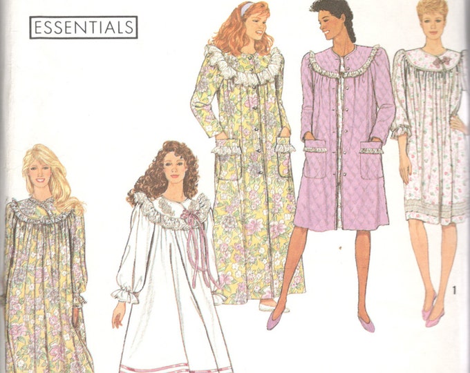 Simplicity 9928 Nightgown and Robe Pattern Victorian Style Pullover ...