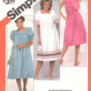 1980s Simplicity 7427 or Simplicity 5921 Pullover Sun Dress Pattern ...