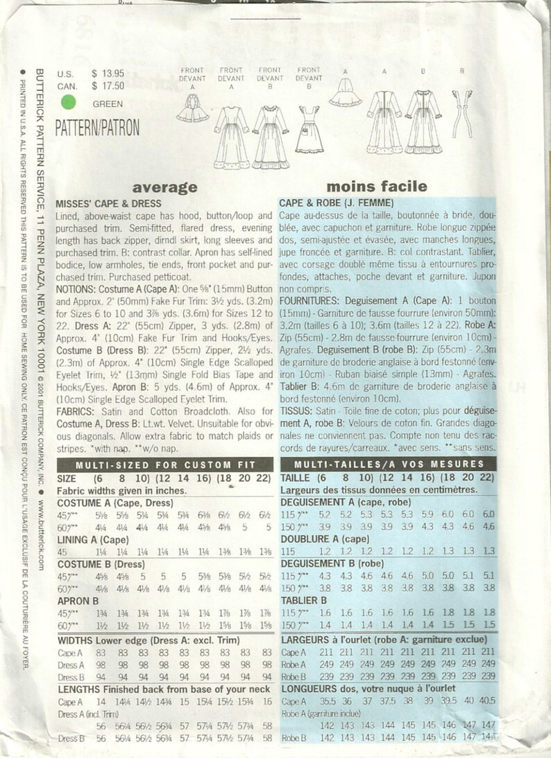 Butterick 6816 Misses Mrs Claus Costume Pattern Maxi Dress | Etsy