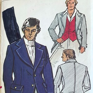 Vogue 8358 1970s Mens Lined Jacket and Vest Pattern Great as Formal ...