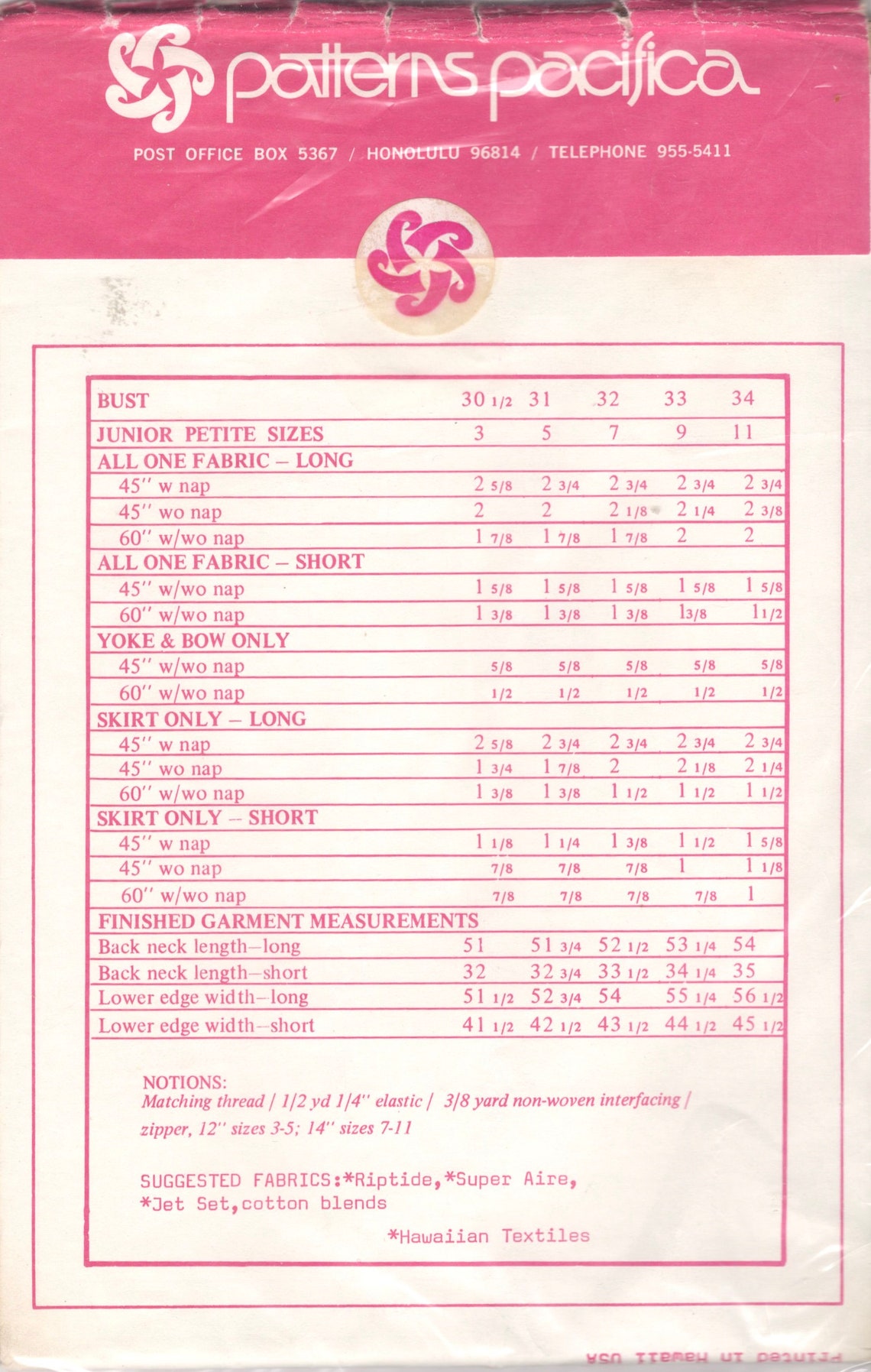 Patterns Pacifica 313 1970s Junior Petite A Line Dress Pattern | Etsy