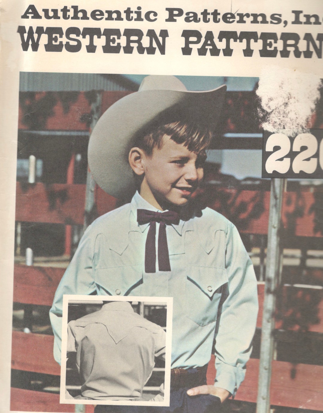 Authentic 226 Rodeo Western Shirt Pattern Button or Snap Shaped Yoke ...