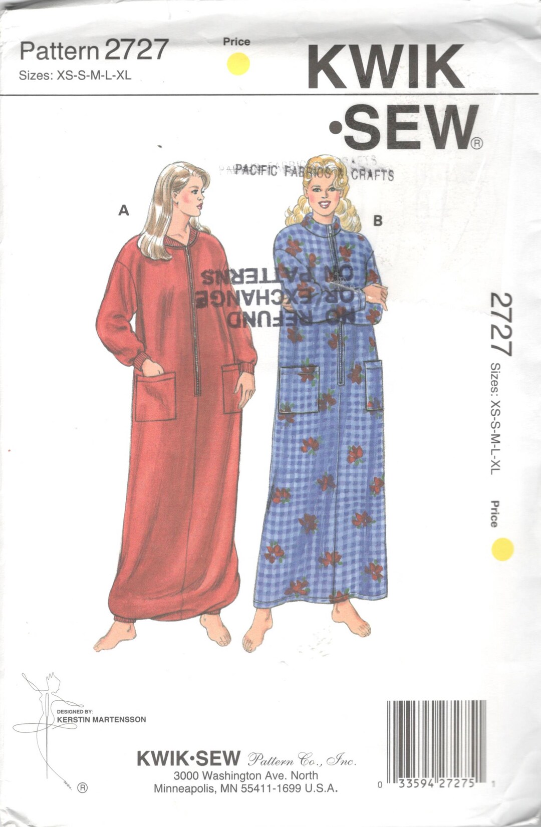 Kwik Sew 2727 Lounger and Robe Pattern Sraight Hem or Leg - Etsy