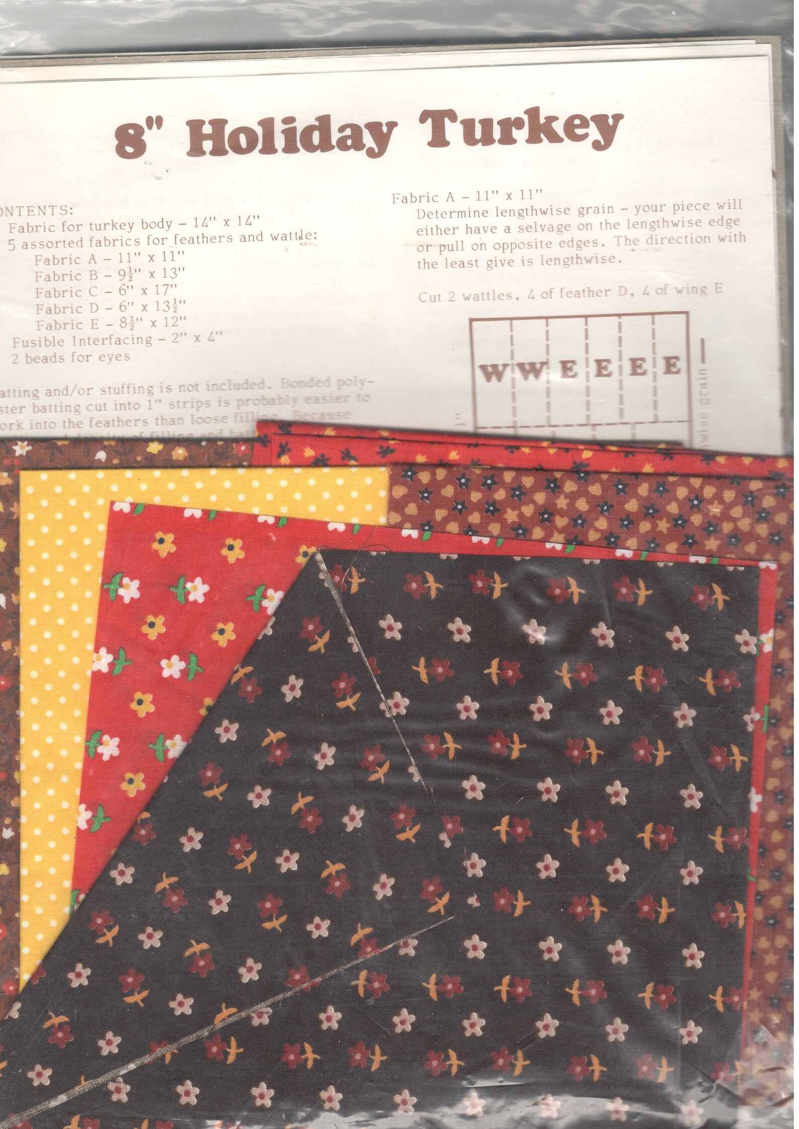 1970s Yours Truly 2505 PATCHWORK 8 Inch Holiday TURKEY Kit | Etsy