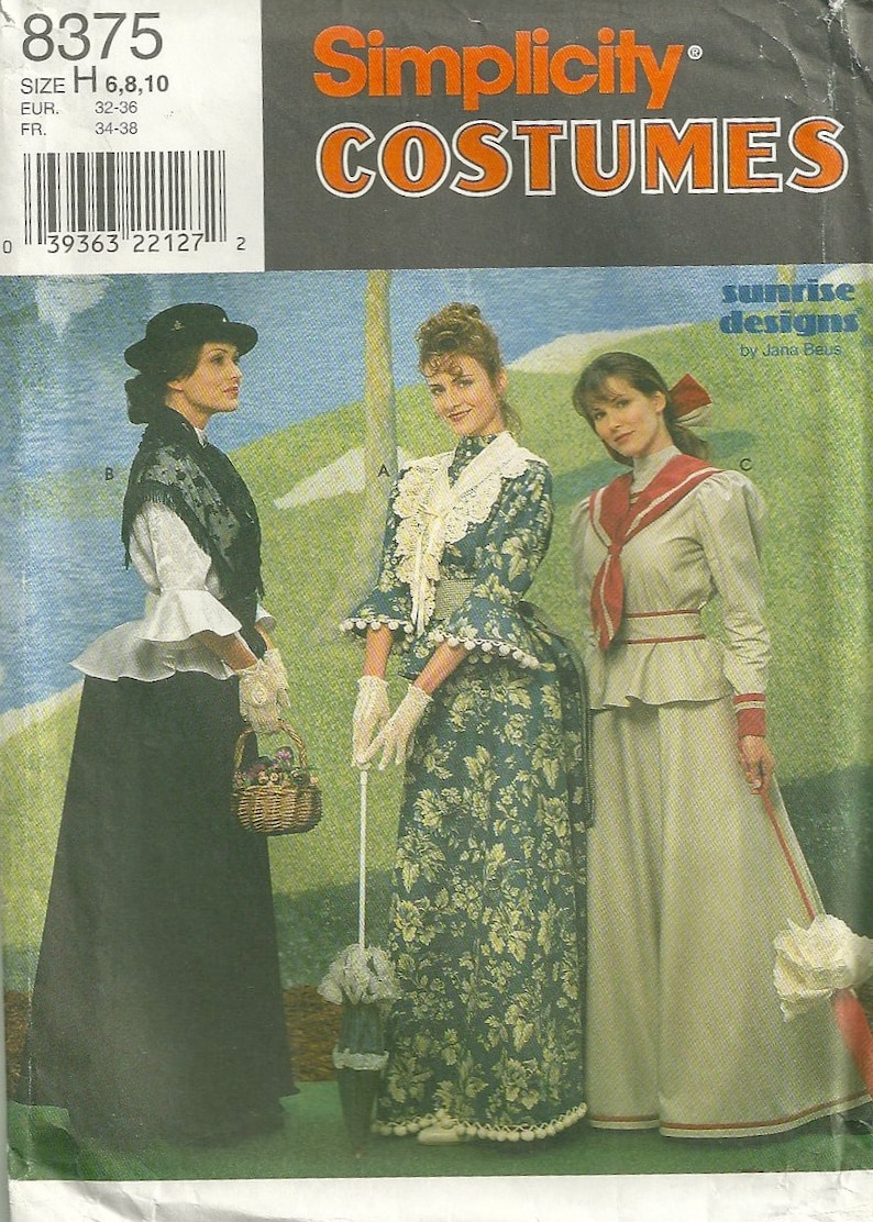 Simplicity 8375 Misses Victorian Costume Pattern Sunrise - Etsy