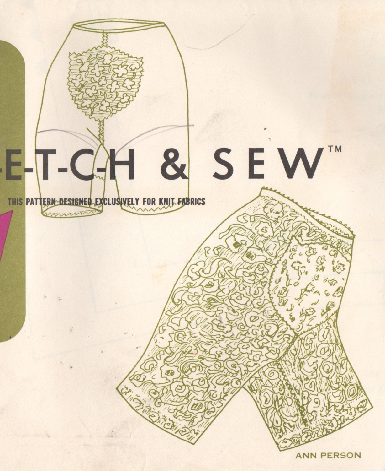 Stretch & Sew 750 1960s Misses Panty Girdle Pattern With Without Crotch ...