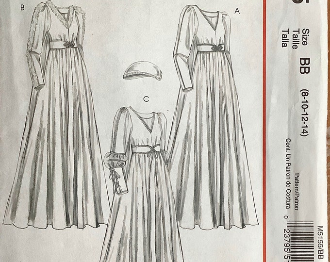 Mccalls 5155 Renaissance Dress Belt and Cap Pattern Princess Renfaire ...
