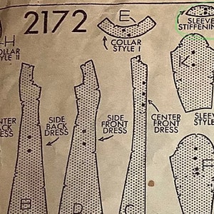 1930s Simplicity 2172 Princess Seam Dress Pattern Leg of Mutton Sleeve ...