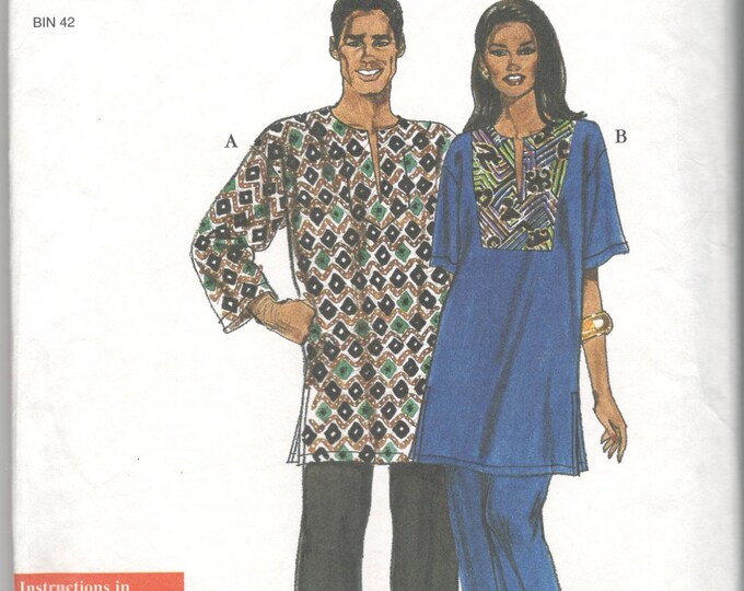 Simplicity 8479 1990s Mens Womens Dashiki Top Pull on Pants Pattern ...