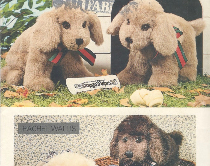 Butterick 5876 460 1980s Stuffed Puppies Pattern Vintage Toy Sewing ...