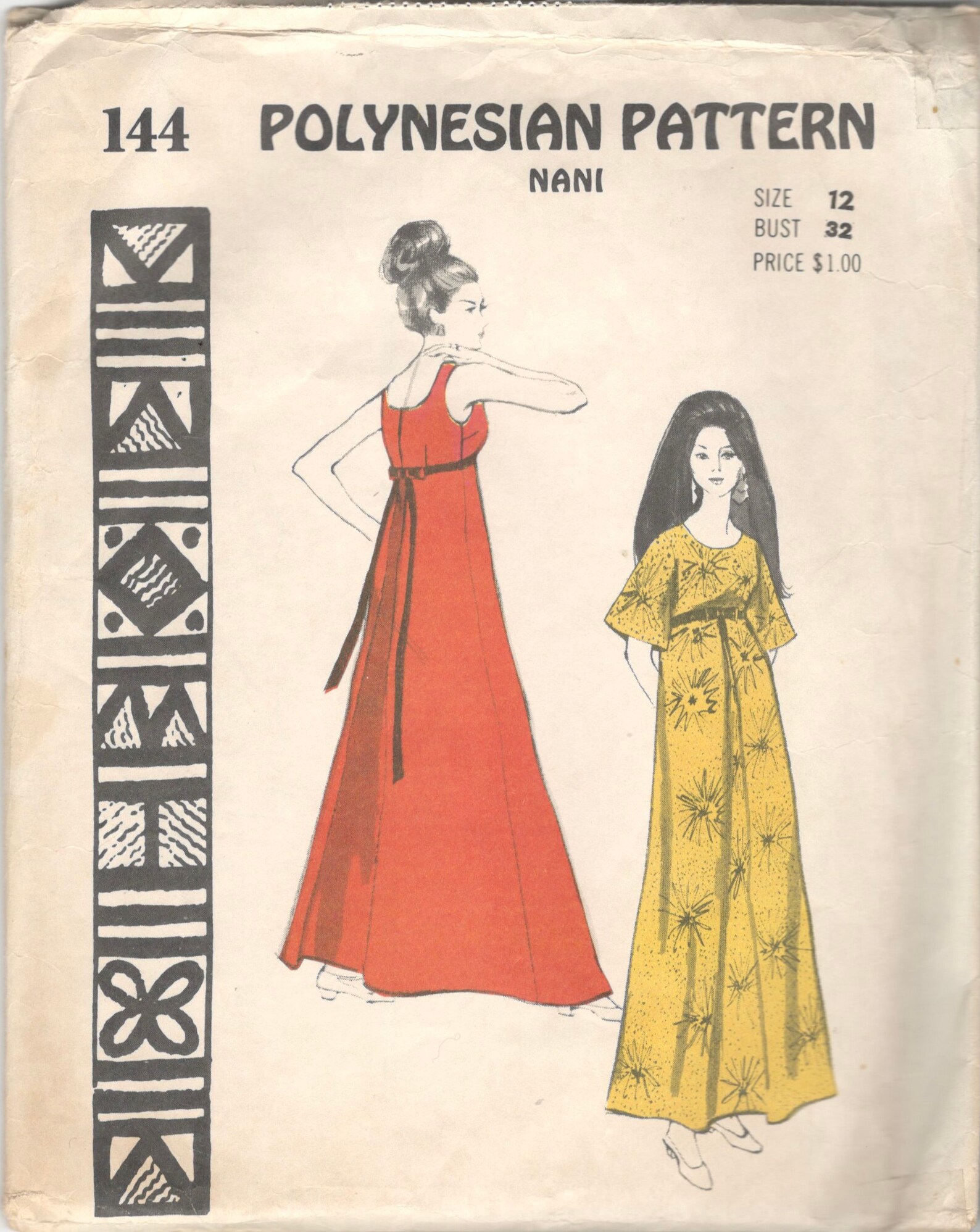 Polynesian Pattern 144 1960s Nani Evening Dress Pattern Nani - Etsy